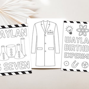 Editable Science Party Coloring Pages, Science Lab Activity Pages ...