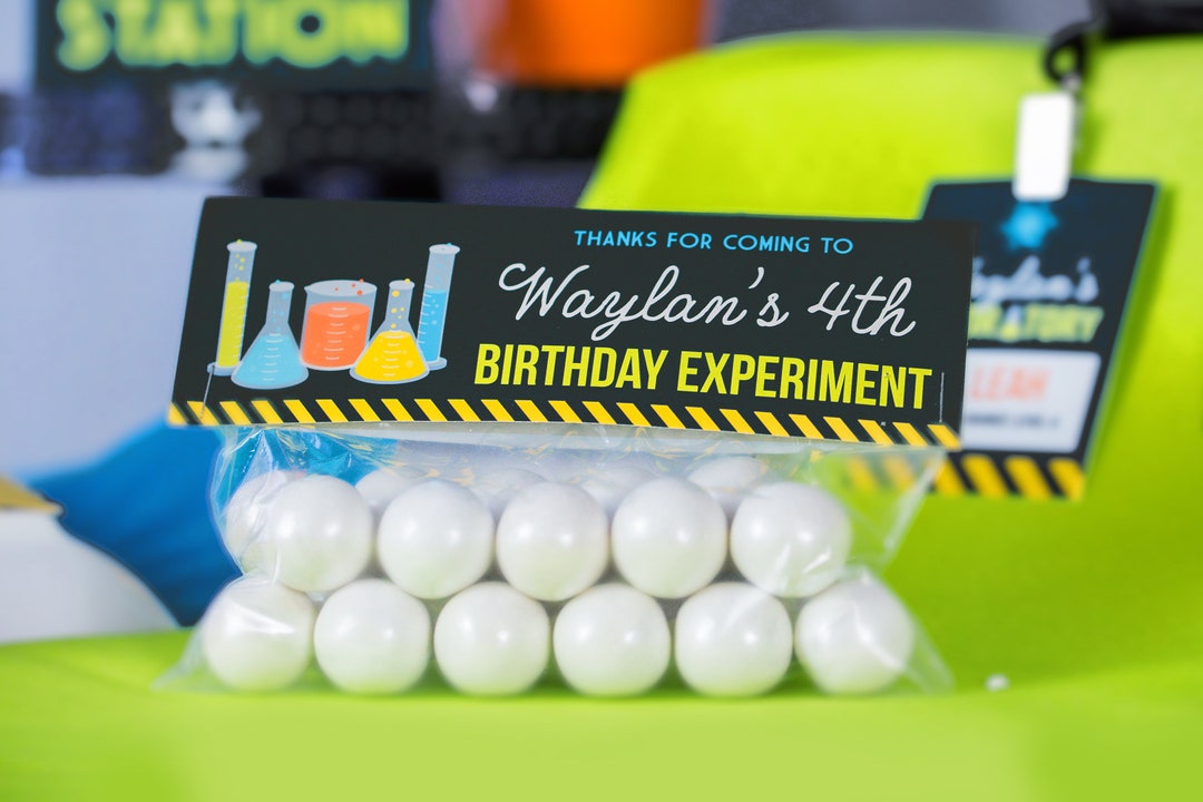 Science Party Treat Bag Topper, Printable Mad Science Favor Bag ...