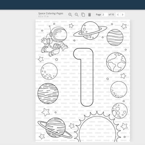Editable Space Birthday Party Coloring Pages Outer Space Activity Pages ...
