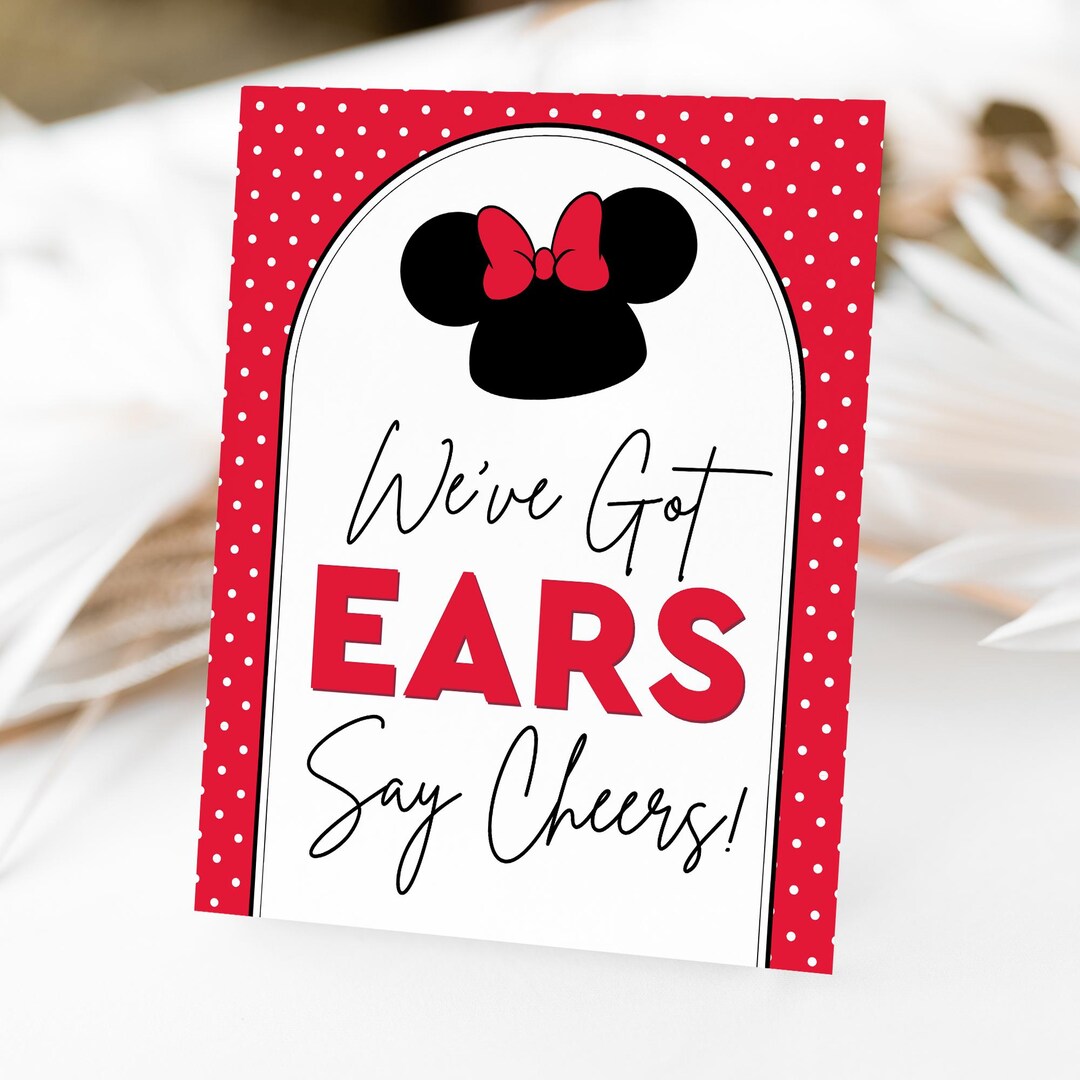 We've Got Ears Say Cheers Sign in Red - Instant Download Modern Minnie ...