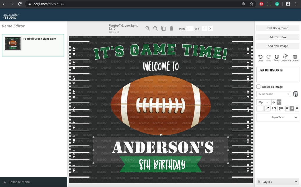 Football Party Signs - Instant Download Football Birthday Party Signs ...