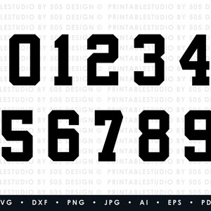 Sport Numbers SVG - Sport Numbers SVG - Sport Number Clipart - Varsity ...