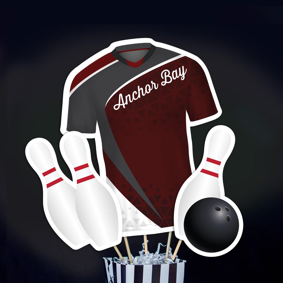Bowling Banquet Centerpieces in Maroon Printable Bowling Centerpieces ...