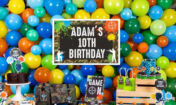 Paintball Party Sign - Instant Download X-Large Paintball Party ...