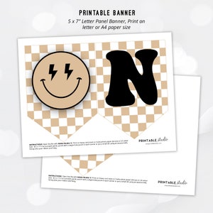 ONE Happy Dude Banner in Tan - Printable ONE Happy Dude Banner - One ...