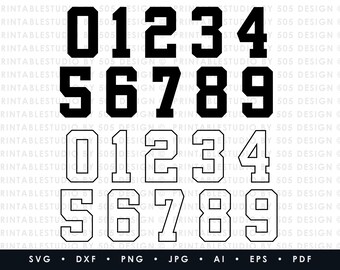 Sport Numbers SVG - Etsy