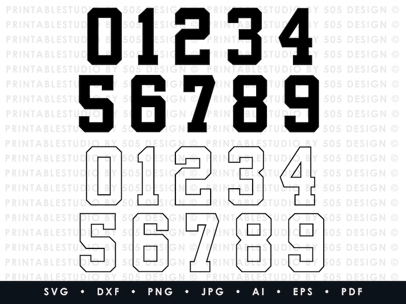 Sport Numbers SVG Sport Numbers SVG Sport Number Clipart - Etsy
