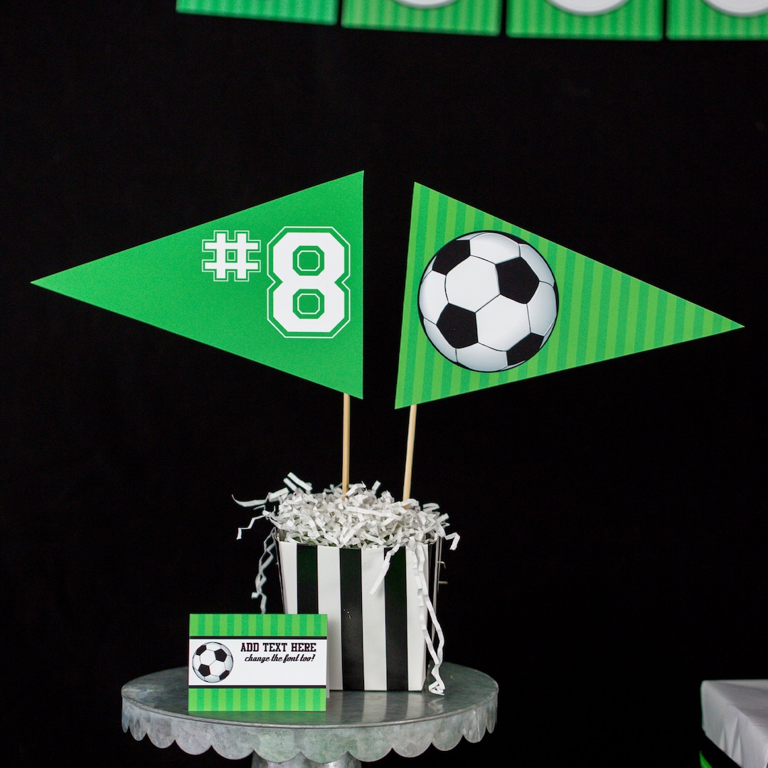 Soccer Centerpiece - Instant Download Soccer Party Table Decorations ...