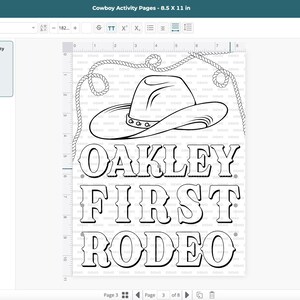 Cowboy Coloring & Activity Pages: Printable First Rodeo Birthday ...