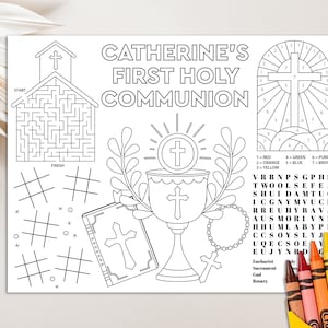 Editable Communion Placemat, First Communion Coloring Page, Communion ...