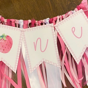 Strawberry ONE Banner Printable Strawberry Highchair Banner Instant ...