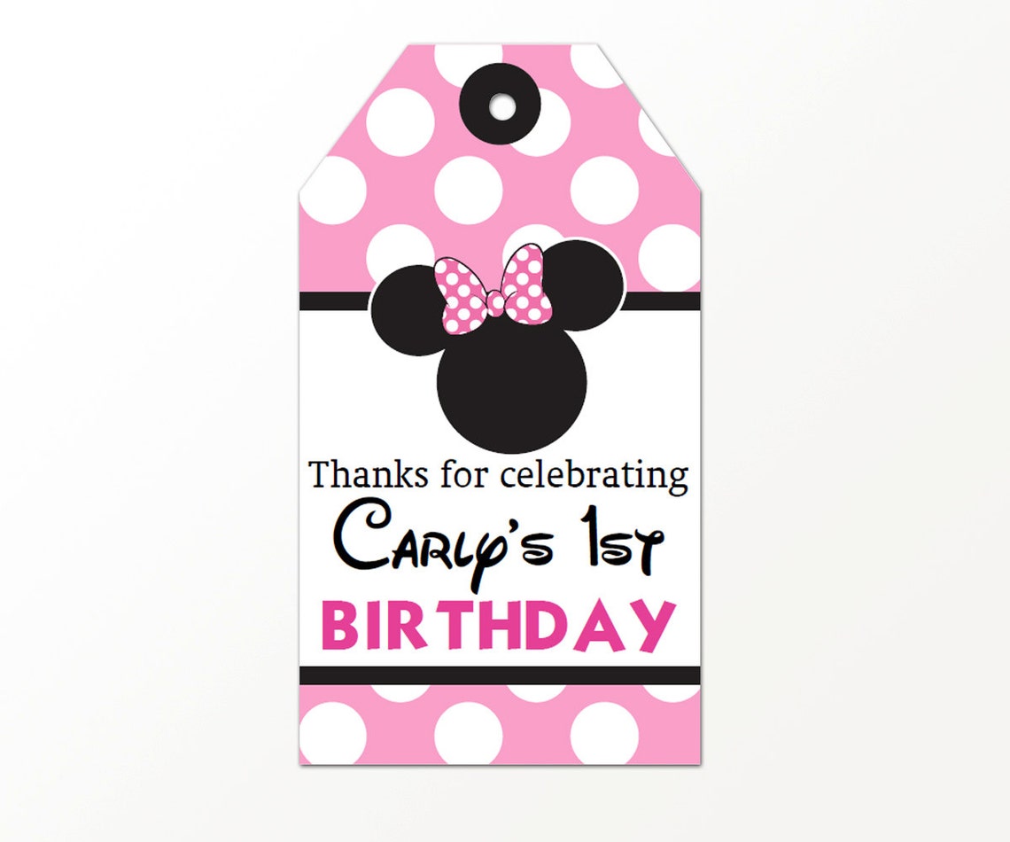 Minnie Mouse Favor Tags Printable Minnie Mouse Party Favor - Etsy