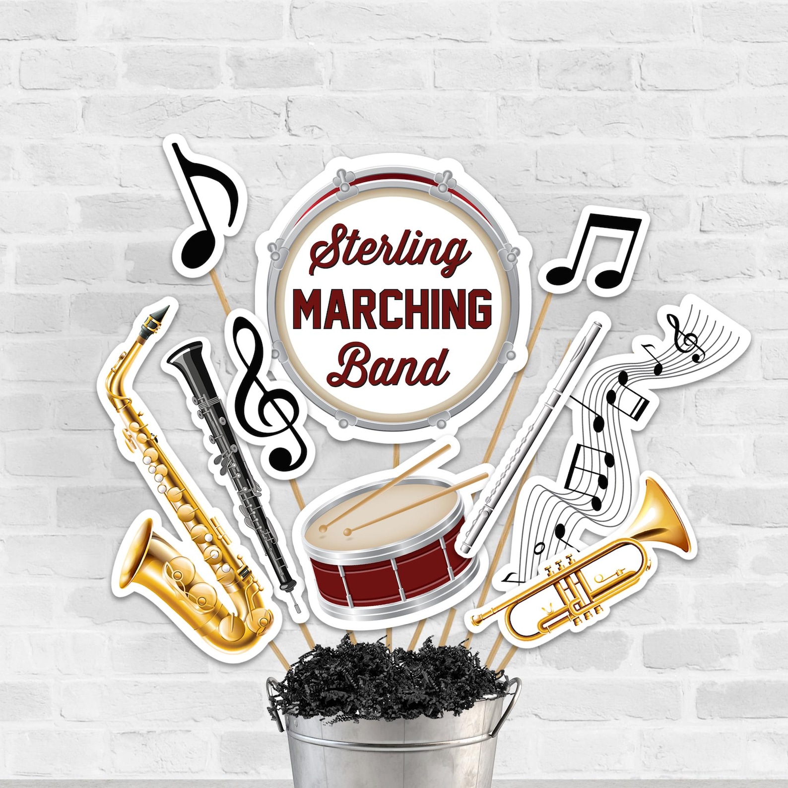 Editable Band Banquet Centerpieces in Maroon Printable Marching Band ...