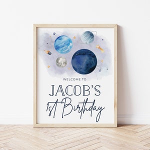 Space Birthday Signs Bundle, Instant Download Outer Space Party Signs ...