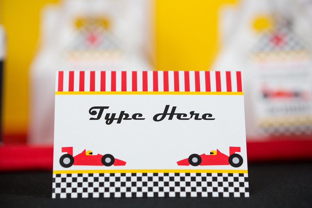 Race Car Party Food Labels Instant Download - Racing Birthday Party ...