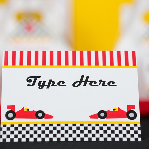 Race Car Party Food Labels Instant Download Racing Birthday - Etsy