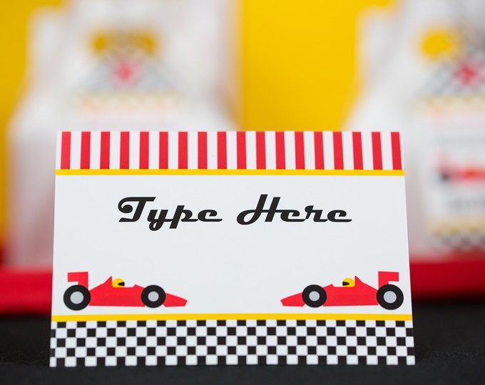 Race Car Theme, Food Labels. Birthday Party, Printable Download ...