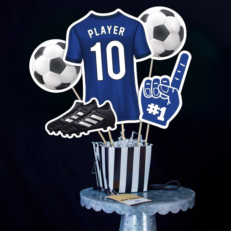 Soccer Centerpieces in Blue Printable Football Centerpieces in Royal ...