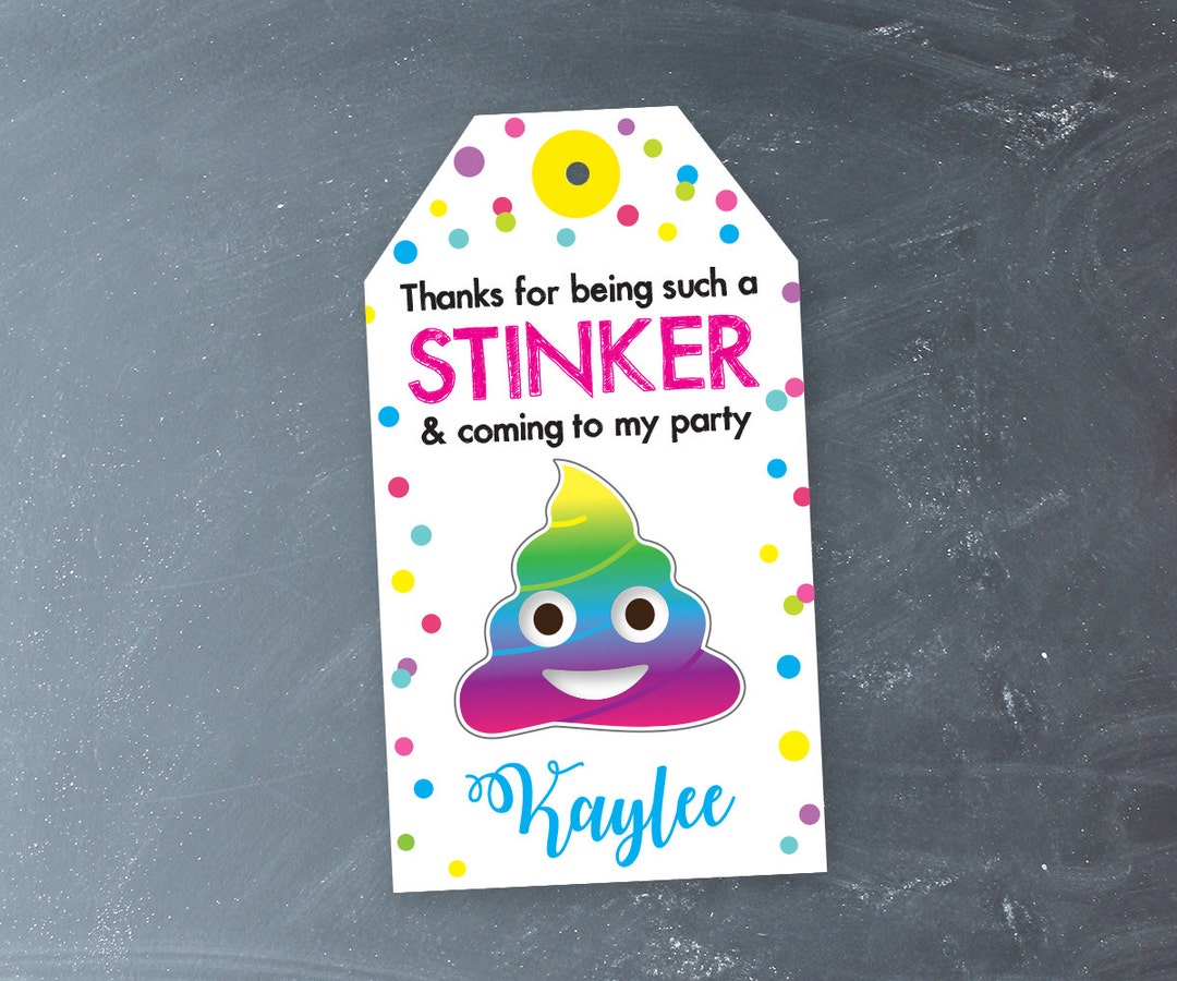 Emoji Party Pooper Favor Tag INSTANT DOWNLOAD Printable Emoji Favor ...