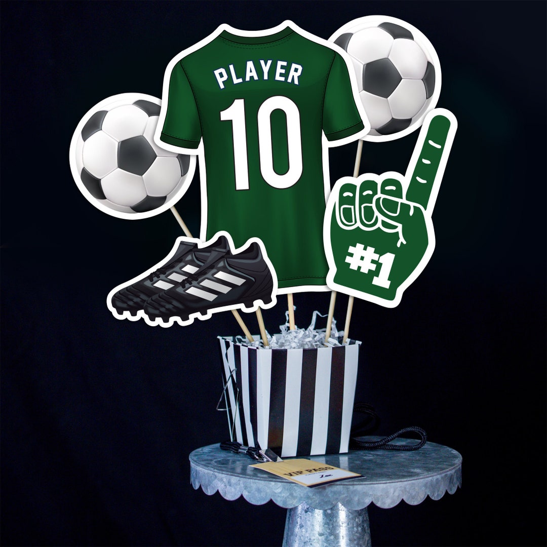 Soccer Centerpieces in Green Printable Football Centerpieces - Etsy
