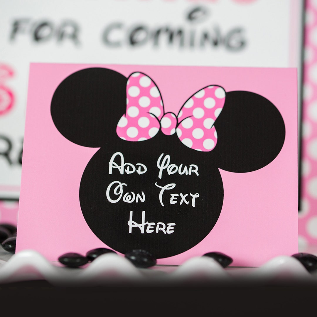 Minnie Mouse Food Labels Instant Download, Editable Minnie Mouse Party ...