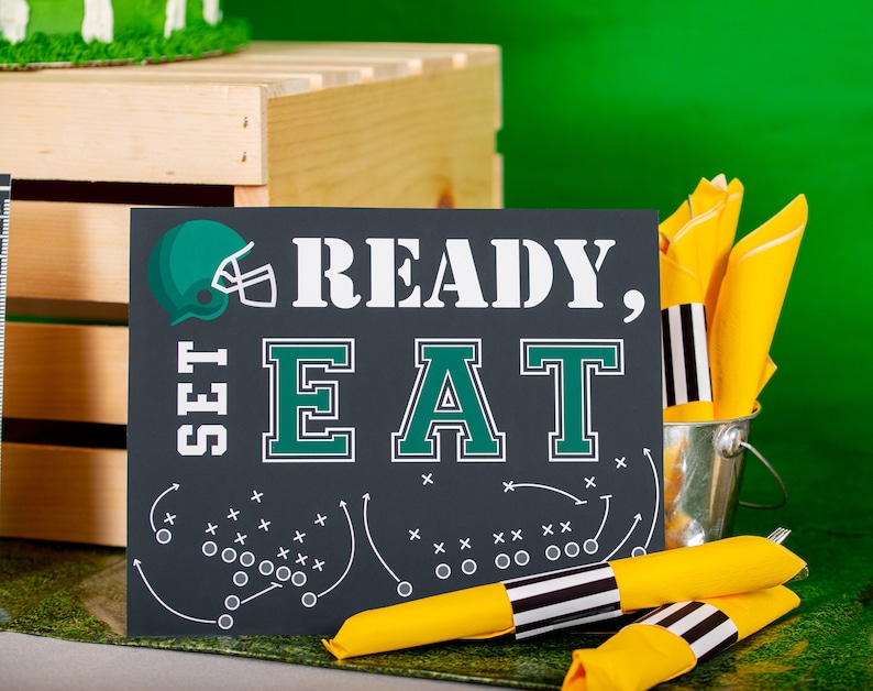 Football Party Signs - Instant Download Football Birthday Party Signs ...