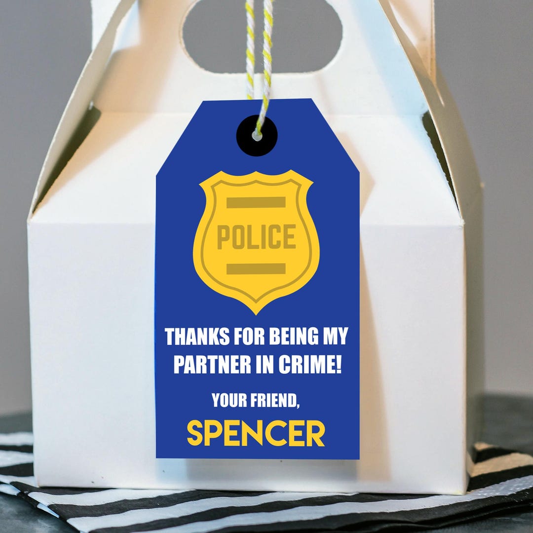 Police Badge Favor Tags - Printable Policeman Party Favor Tags - Police ...