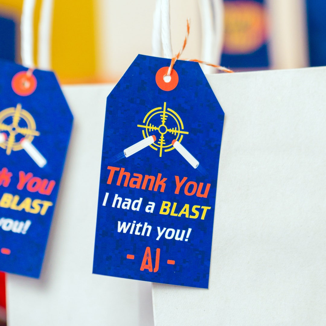 Dart Favor Tags Printable Foam Dart Favor Tags Dart Party Favor Tag ...