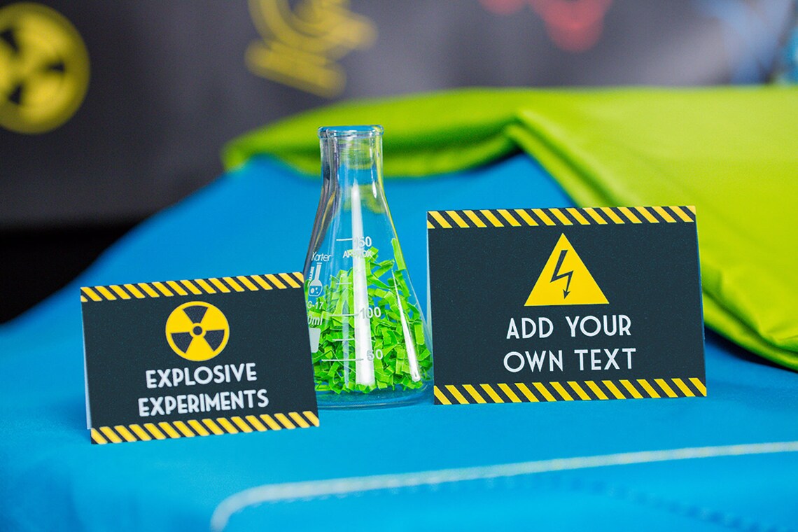 Science Party Food Labels in Blue Science Buffet Table Signs - Etsy