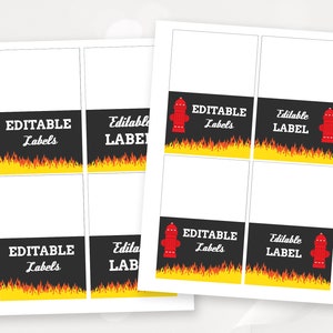 Fireman Food Labels Instant Download - Firefighter Food Label ...