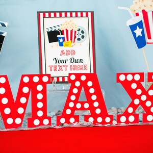 Marquee Letters for Movie Party Decorations - Printable Marquee Letters ...