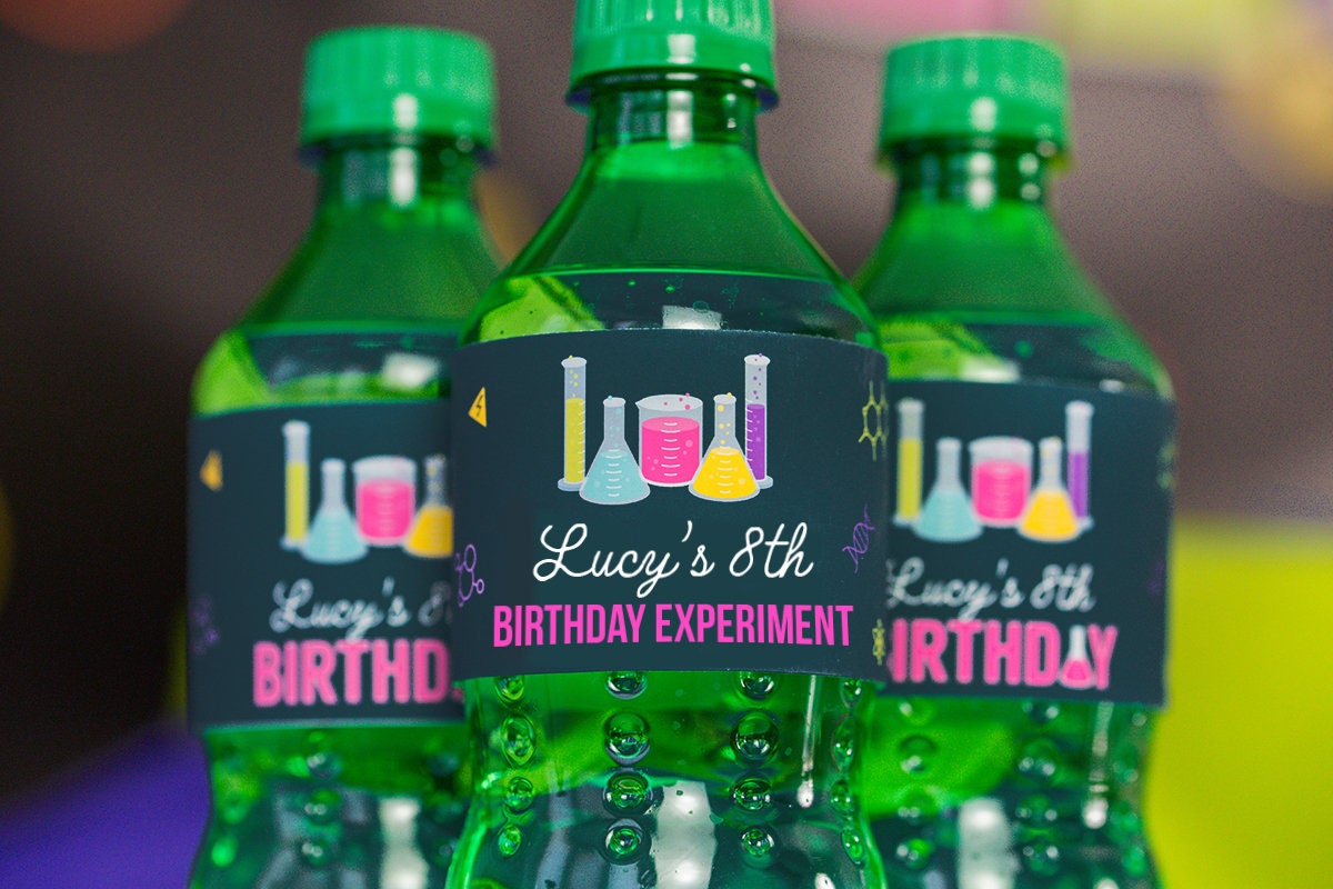 Science Party Drink Labels Science Party Water Label H2O | Etsy