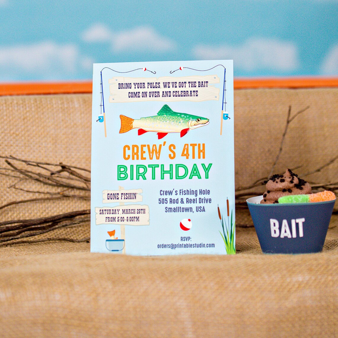 Fishing Birthday Invitation Printable Fishing Invitation | Etsy