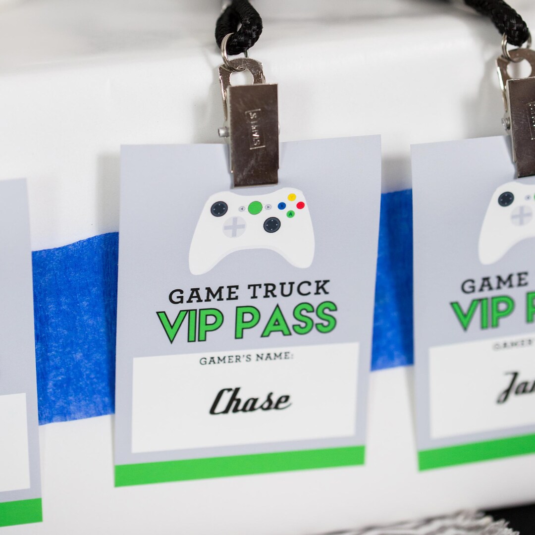 Video Game Party VIP Pass - Printable Video Game VIP Pass - Gamer VIP ...