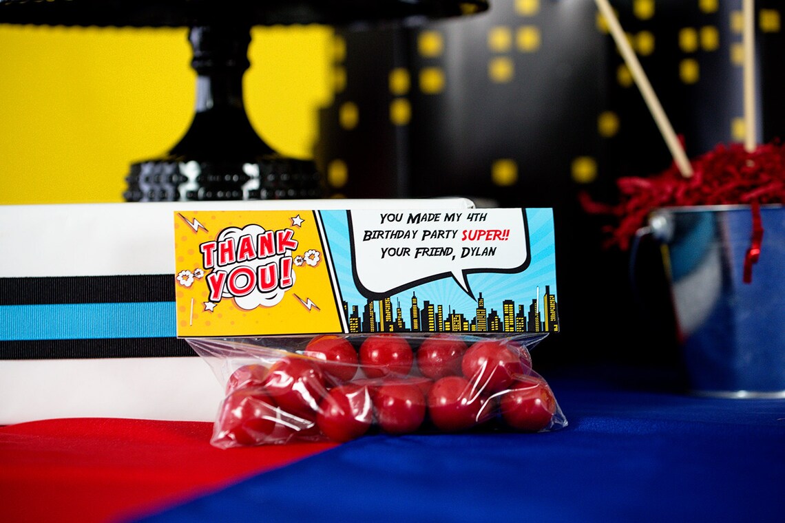 Superhero Party Treat Bag Topper INSTANT DOWNLOAD Boys - Etsy