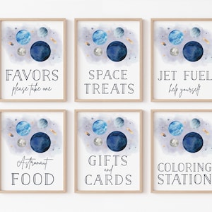 Space Birthday Signs Bundle, Instant Download Outer Space Party Signs ...