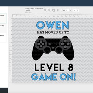 Video Game Birthday Poster Sign - Instant Download X-large Video Game ...