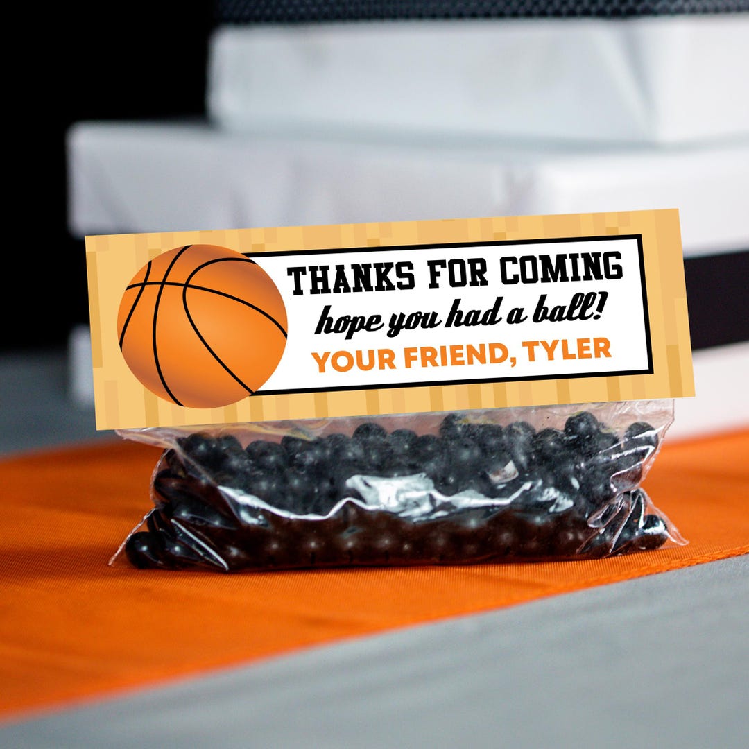 Basketball Party Goodie Bag, Basketball Birthday Treat Bag - Basketball Treat Bag Topper ...
