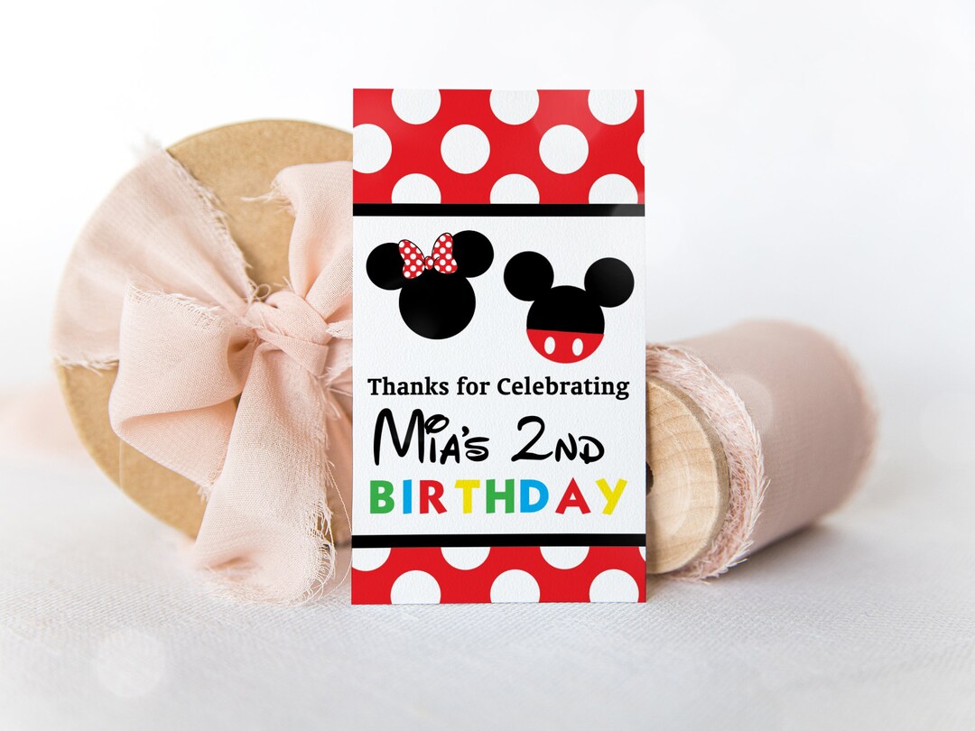 Mickey and Minnie Mouse Favor Tags Printable Minnie Mouse and Mickey ...
