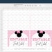 Editable Minnie Food Labels, Modern Minnie Mouse Party Labels, Modern ...