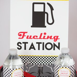 Fueling Station Sign Printable Race Car Party Fueling Station Sign Red ...