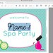 Spa Party Welcome Sign Instant Download Spa Welcome Sign - Etsy