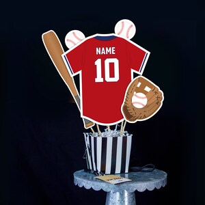 Baseball Centerpieces in Red Printable Baseball Table Decorations ...