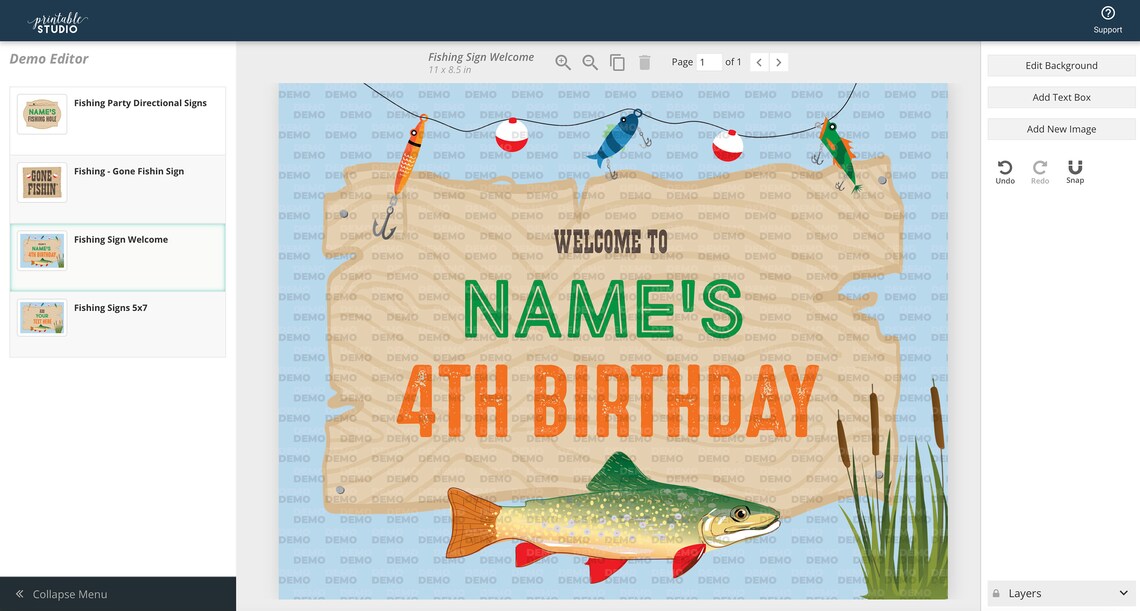Editable Fishing Party Signs, Fishing Birthday Party Signs Printable ...