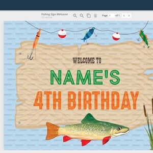 Editable Fishing Party Signs, Fishing Birthday Party Signs Printable ...