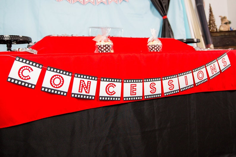 Concessions Banner for Movie Party Instant Download - Etsy