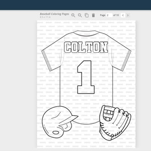 Baseball Party Coloring Pages: Editable Games & Activities (digital ...