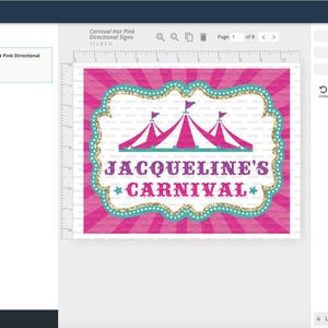 Carnival Party Signs Instant Download Carnival Birthday Party Signs ...
