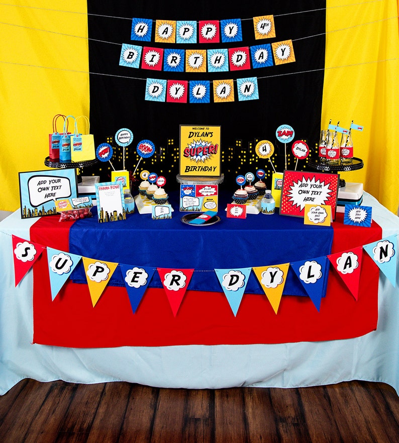 Superhero Party Decorations Comic Book Party Decorations - Etsy