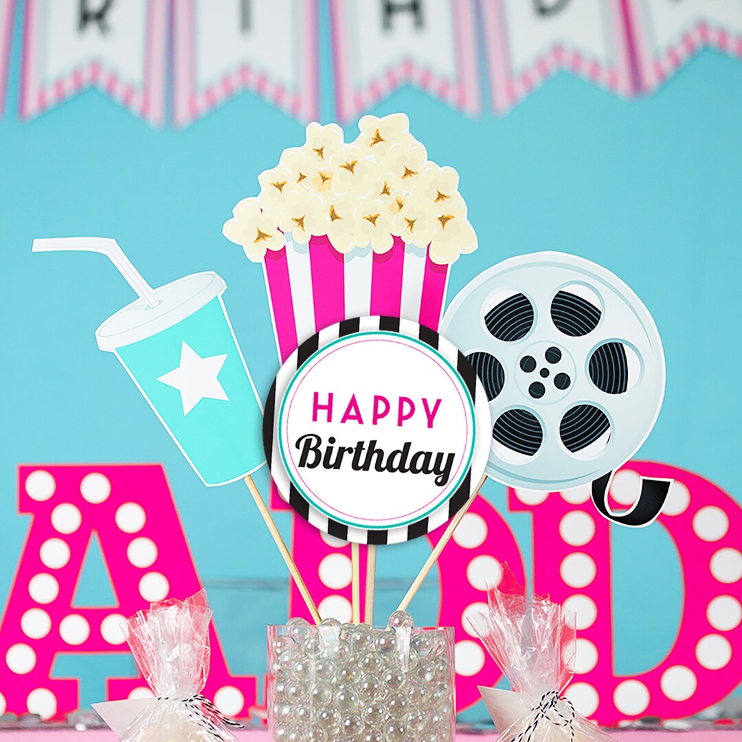 Movie Party Centerpieces - Movie Party Cutouts - Movie Party Table ...